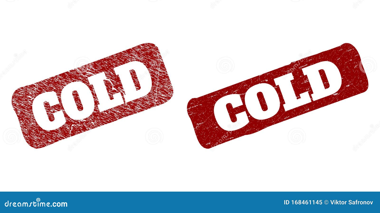 COLD Red Rounded Rough Rectangular Stamp Seal with Unclean Styles Stock ...