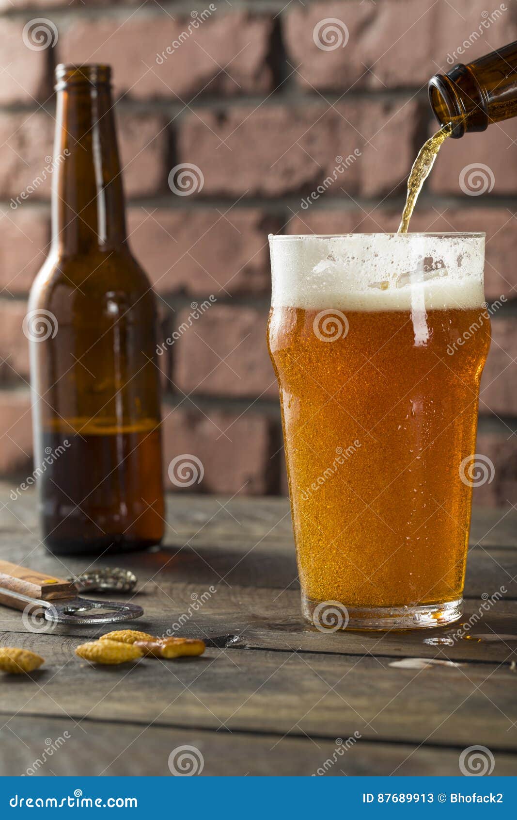 Cold Refreshing American Lager Crafter Beer Stock Image - Image of ...