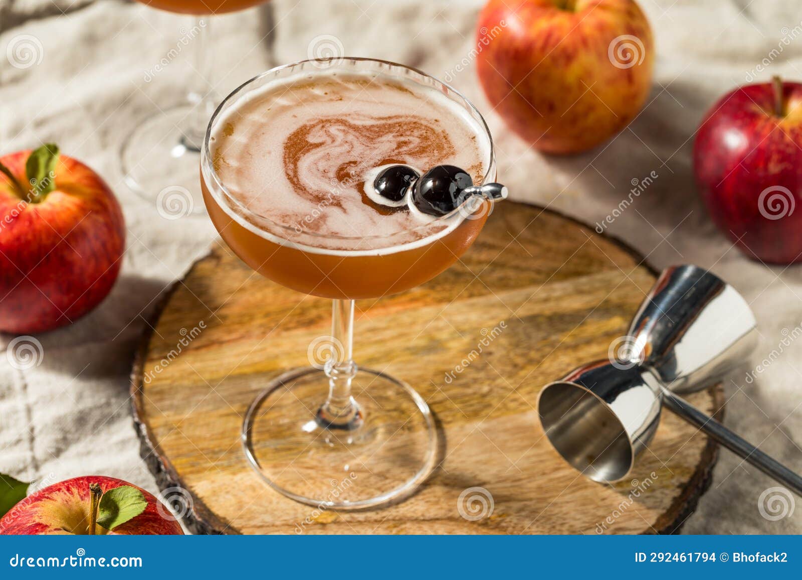 Cold Refreshing Apple Cider Manhattan Cocktail Stock Photo - Image of ...