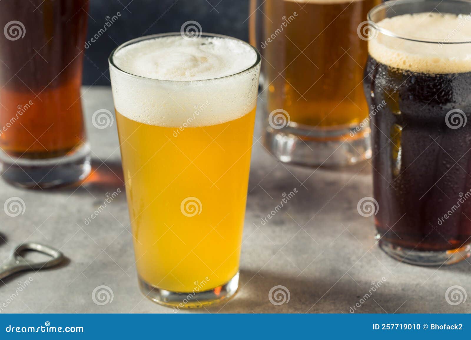 Cold Refreshing Assorted Craft Beers Stock Photo - Image of lager ...