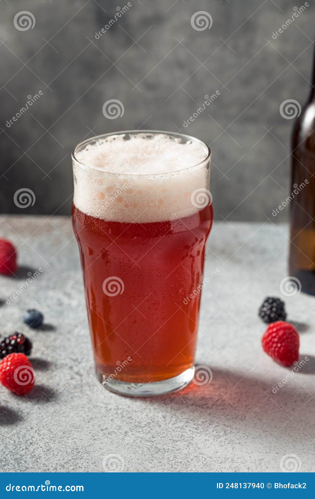 Cold Refreshing Berry Beer Shandy Stock Photo - Image of fruit, drink ...