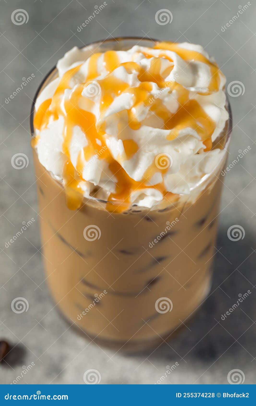 Cold Refreshing Caramel Iced Latte Stock Photo - Image of cold, latte ...