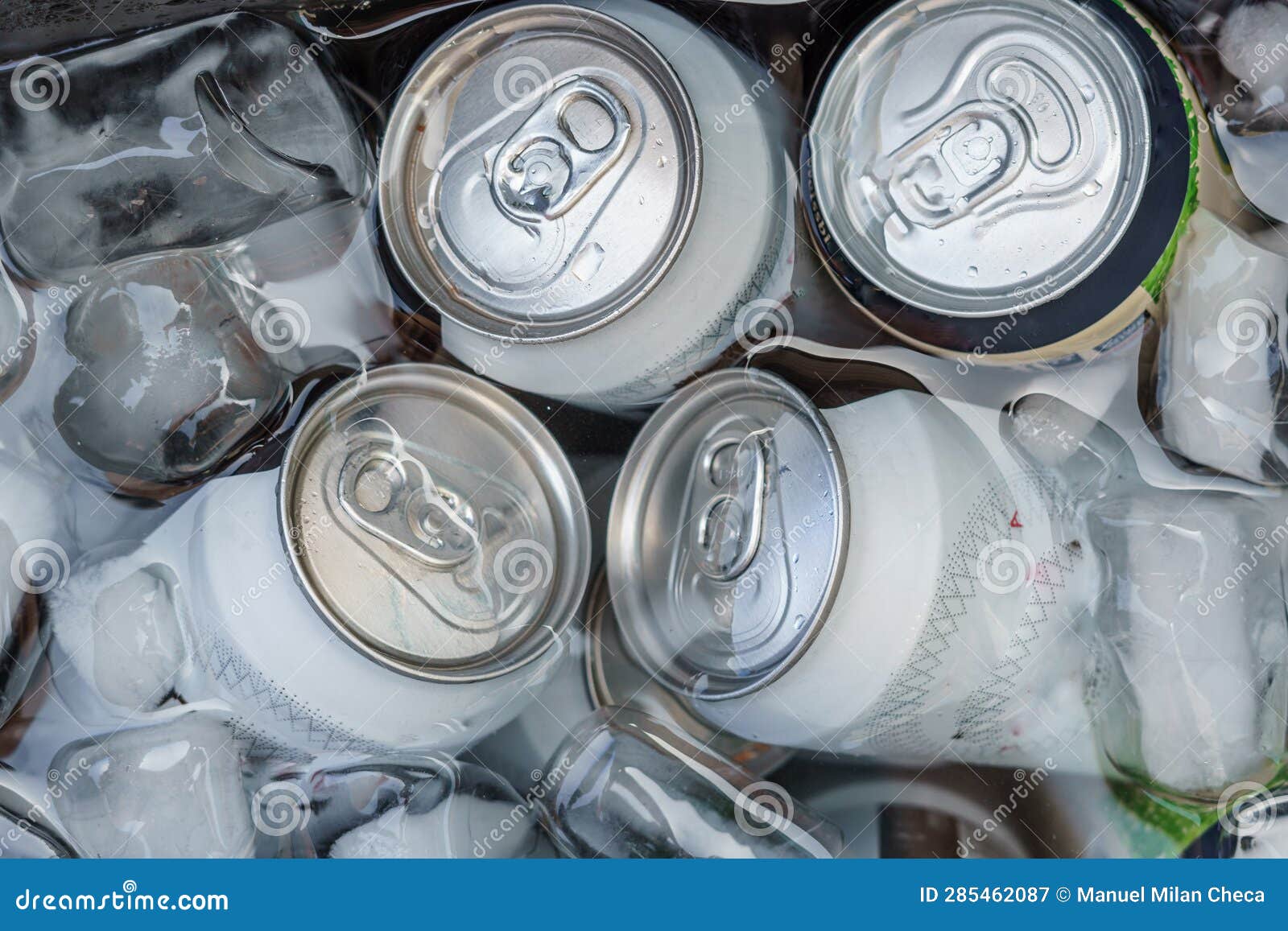 Cold, Refreshing Drink in a Shiny Aluminum Can with Ice Cubes Editorial ...