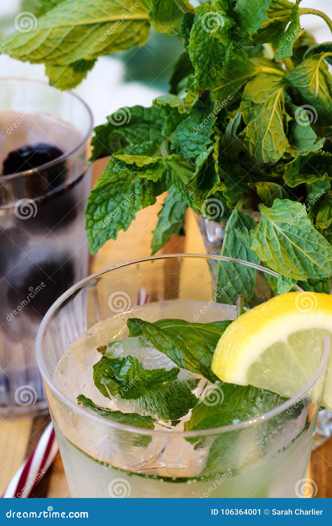 Cold Refreshing Drinks with Lemon Stock Image - Image of drinks, mint ...