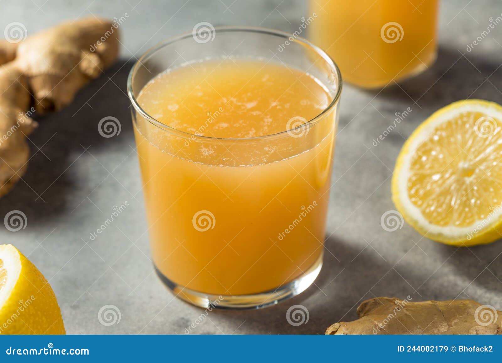 Cold Refreshing Probiotic Ginger Kombucha Stock Image - Image of ...