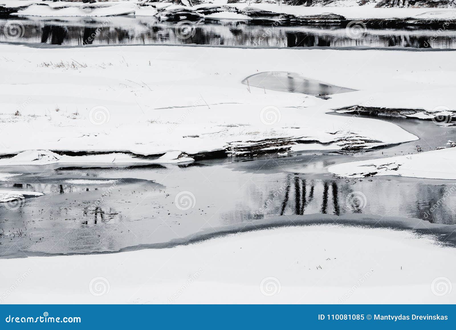 Cold river water in winter stock image. Image of river - 110081085