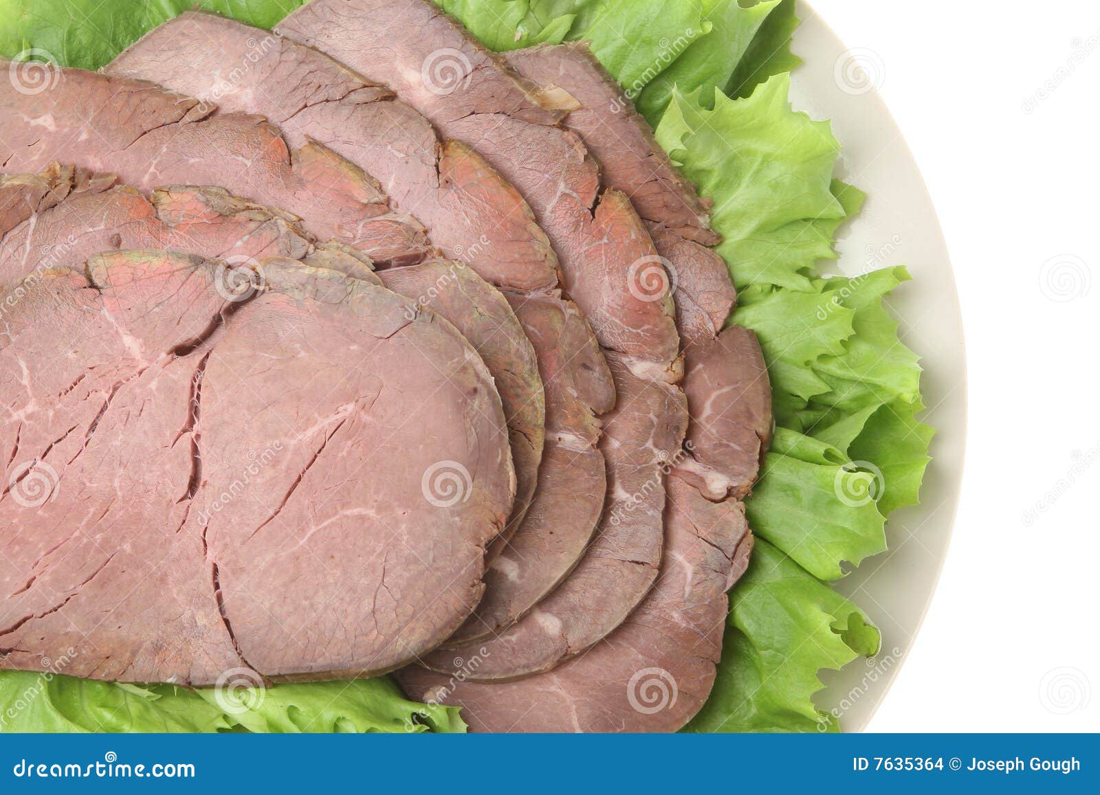 Cold Roast Beef Slices stock photo. Image of lettuce, pink - 7635364