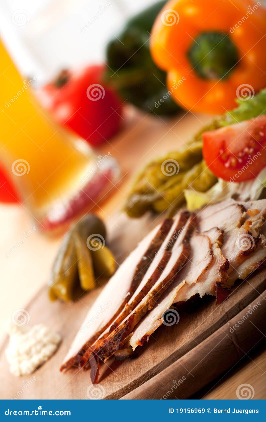 Cold roast pork stock image. Image of cuts, salad, dinner - 19156969