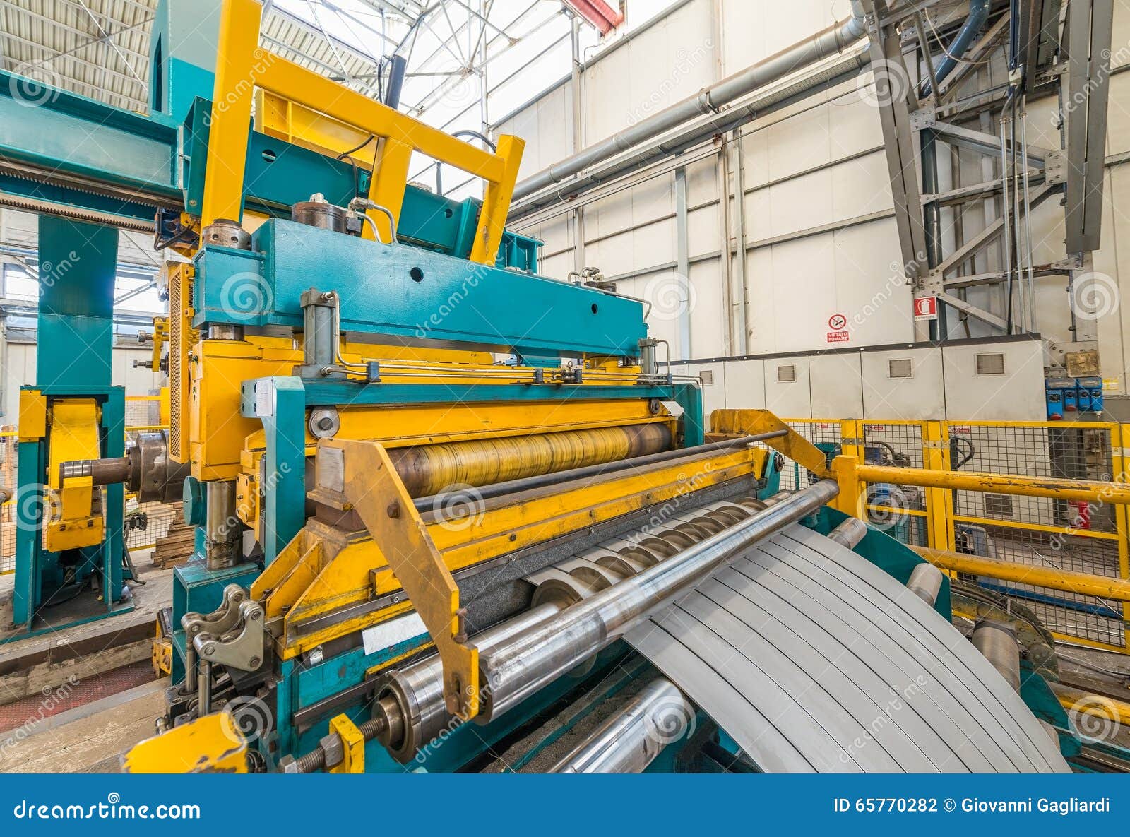 Cold Rolled Steel Coil on Decoiler of Machine in Metalwork ...