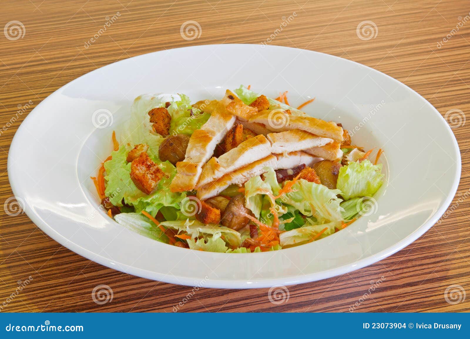 Cold Salad with Chicken Meat Stock Photo - Image of roasted, bread ...
