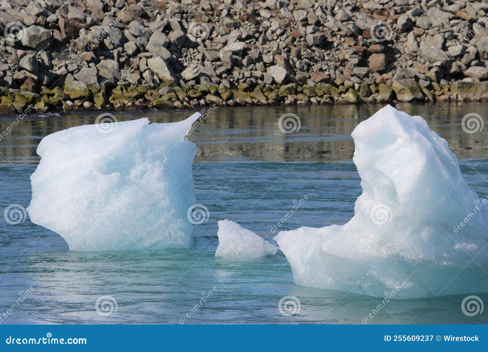 Cold Scene of White Ice on the Ocean Water Stock Image - Image of rocky ...