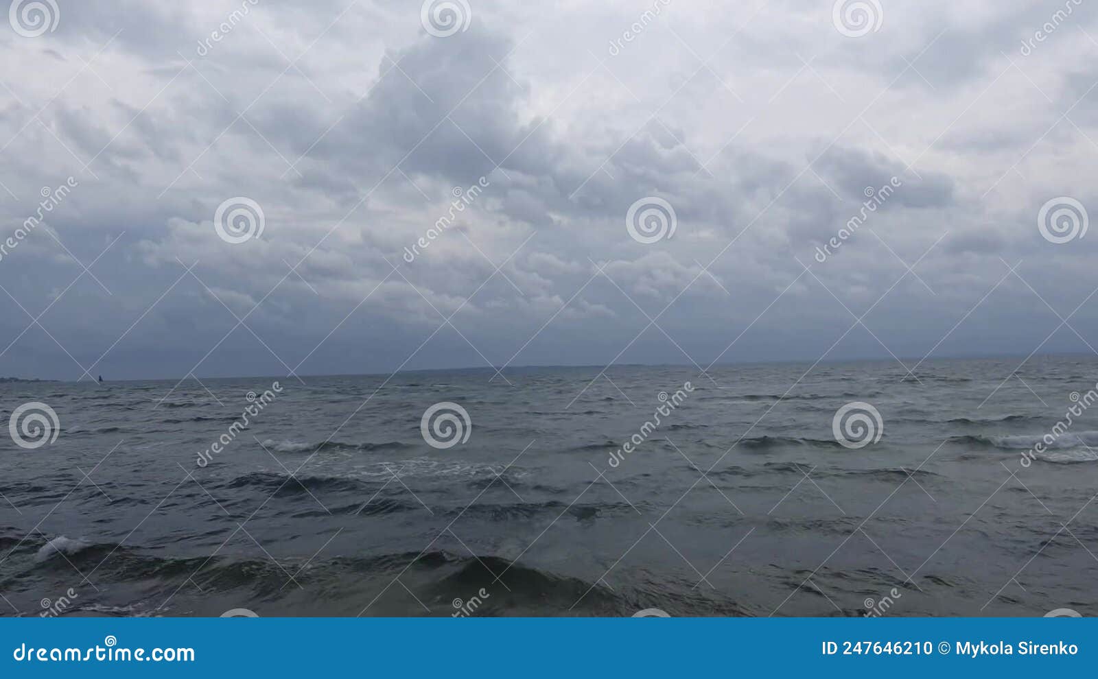 Cold Sea with Waves and Gray Clouds Stock Footage - Video of road ...