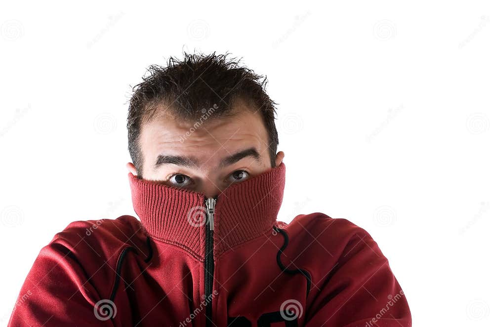 Cold Shivering Man stock image. Image of american, nose - 12807533