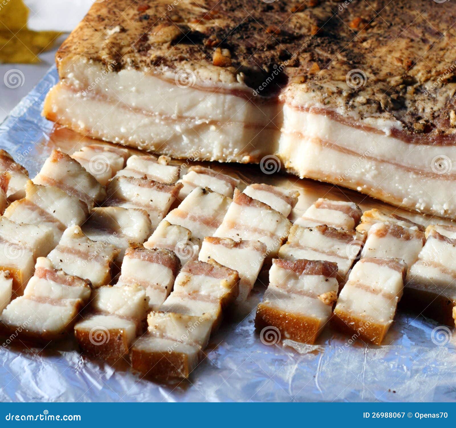 Cold-smoked pork fat stock image. Image of fatty, pork - 26988067