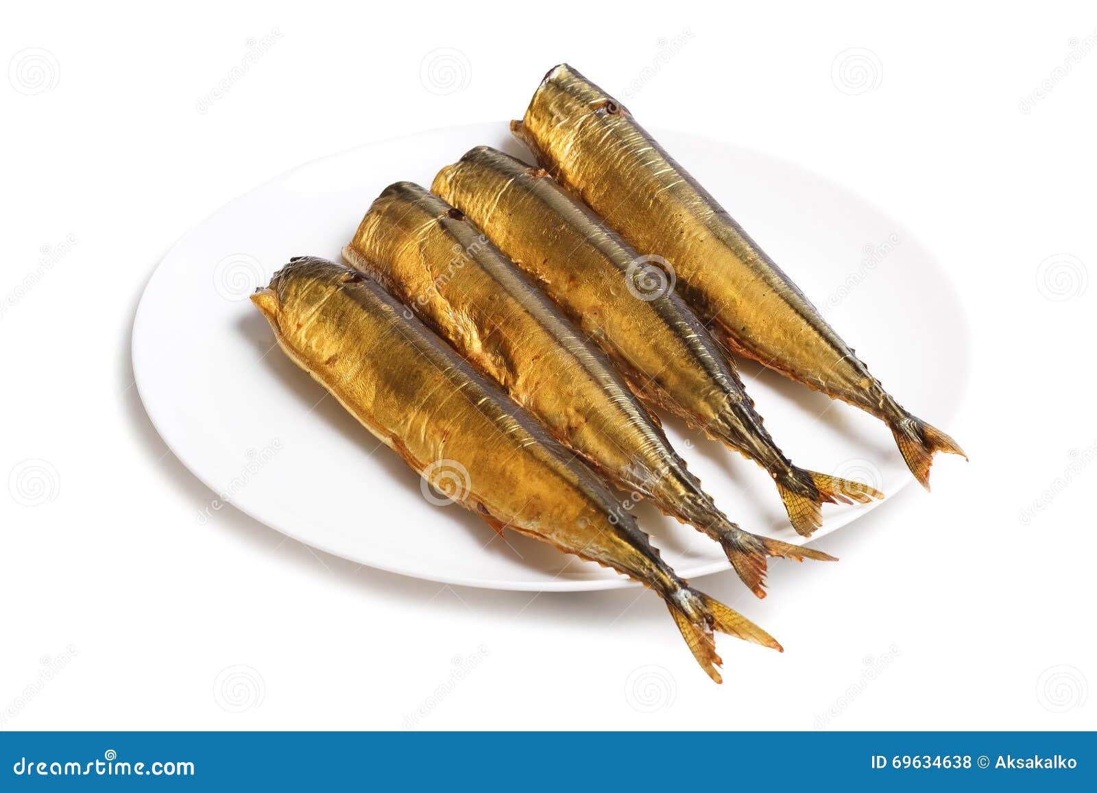 Cold smoked saury on plate stock photo. Image of smoking - 69634638