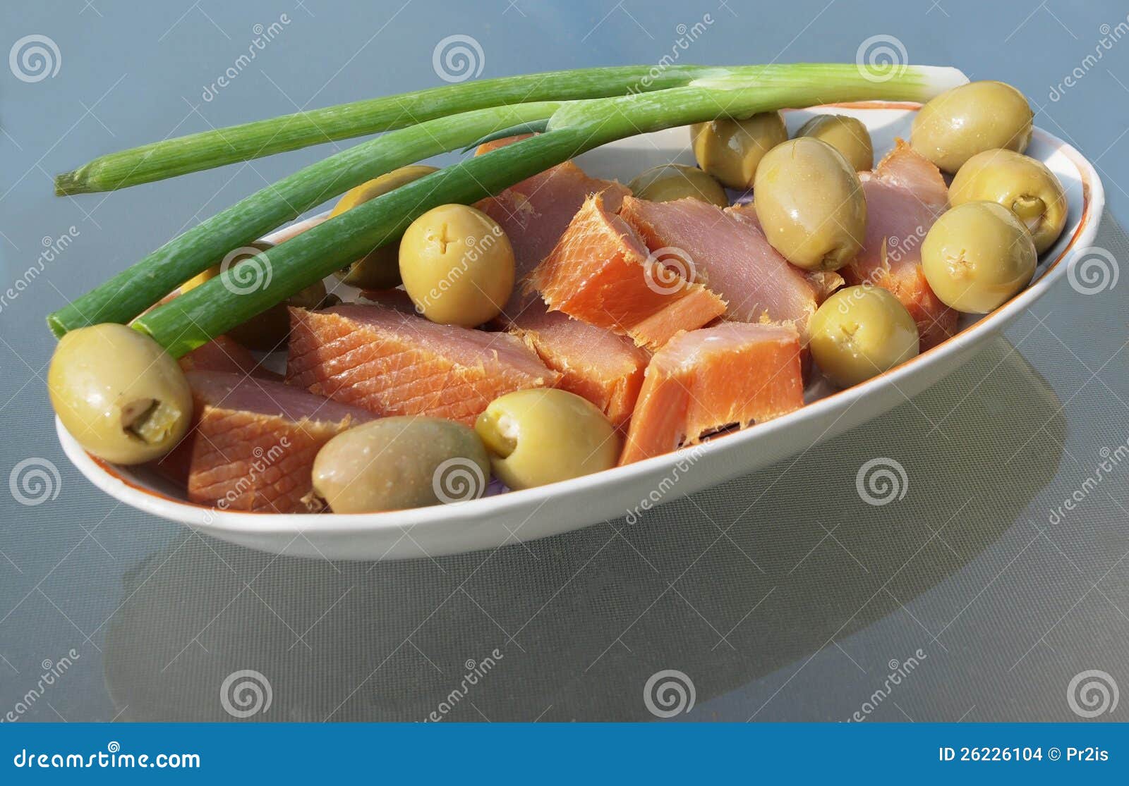 Cold smoked tuna appetizer stock photo. Image of dish - 26226104
