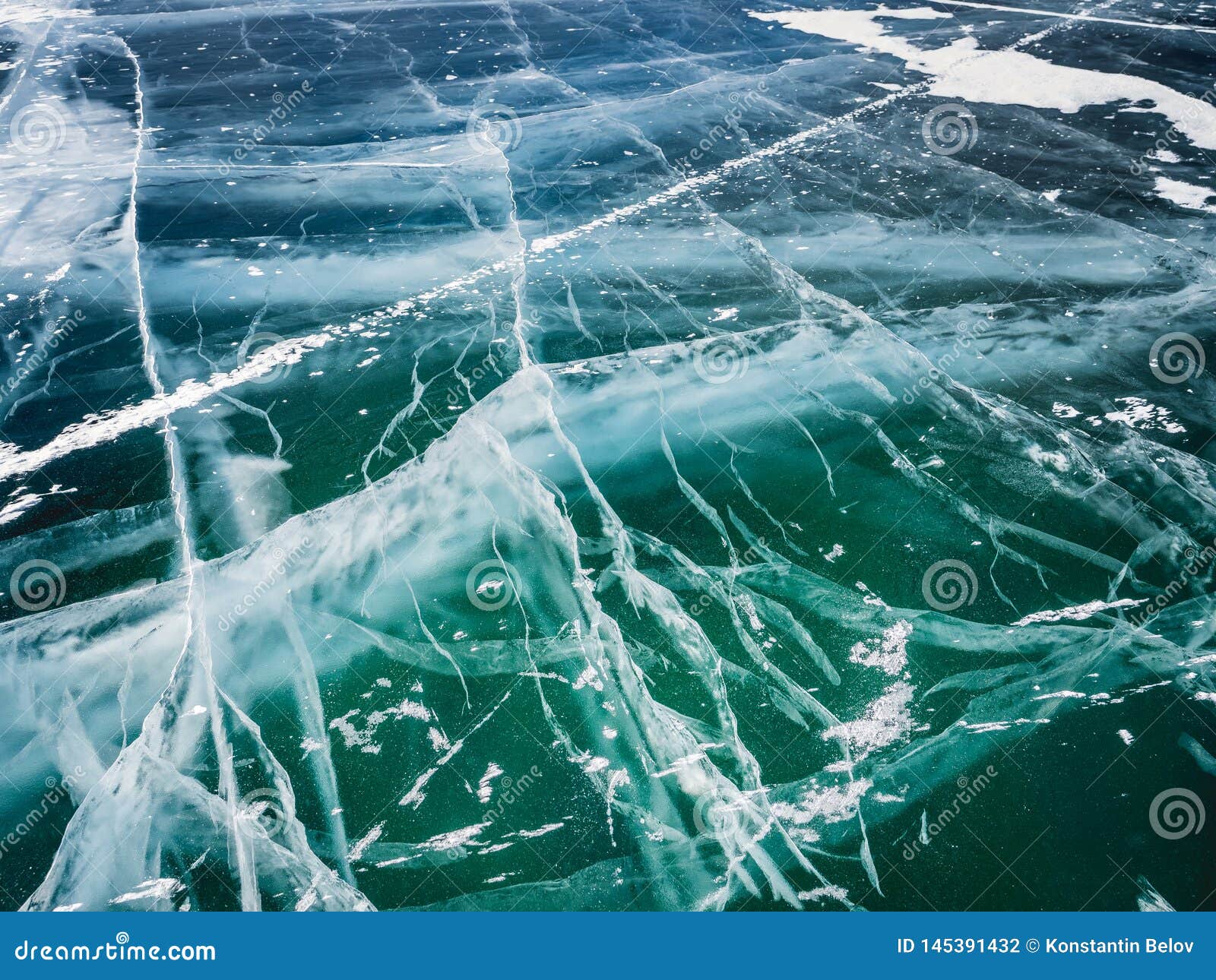 Network of Cracks in Thick Solid Layer of Ice of a Frozen Baikal Lake ...