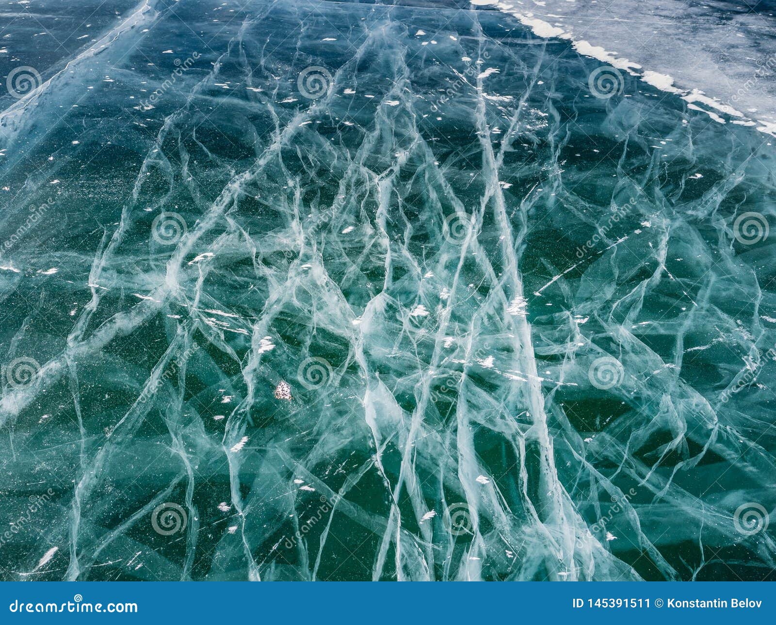 Network of Cracks in Thick Solid Layer of Ice of a Frozen Baikal Lake ...