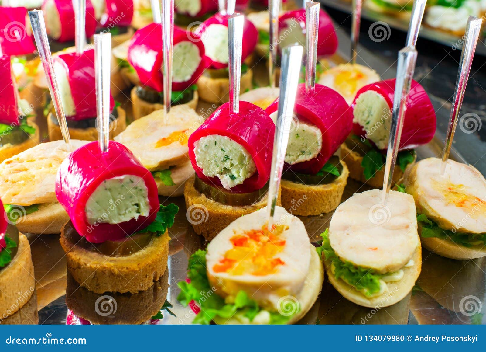 Cold Appetizers on the Buffet Table Stock Photo - Image of eating ...
