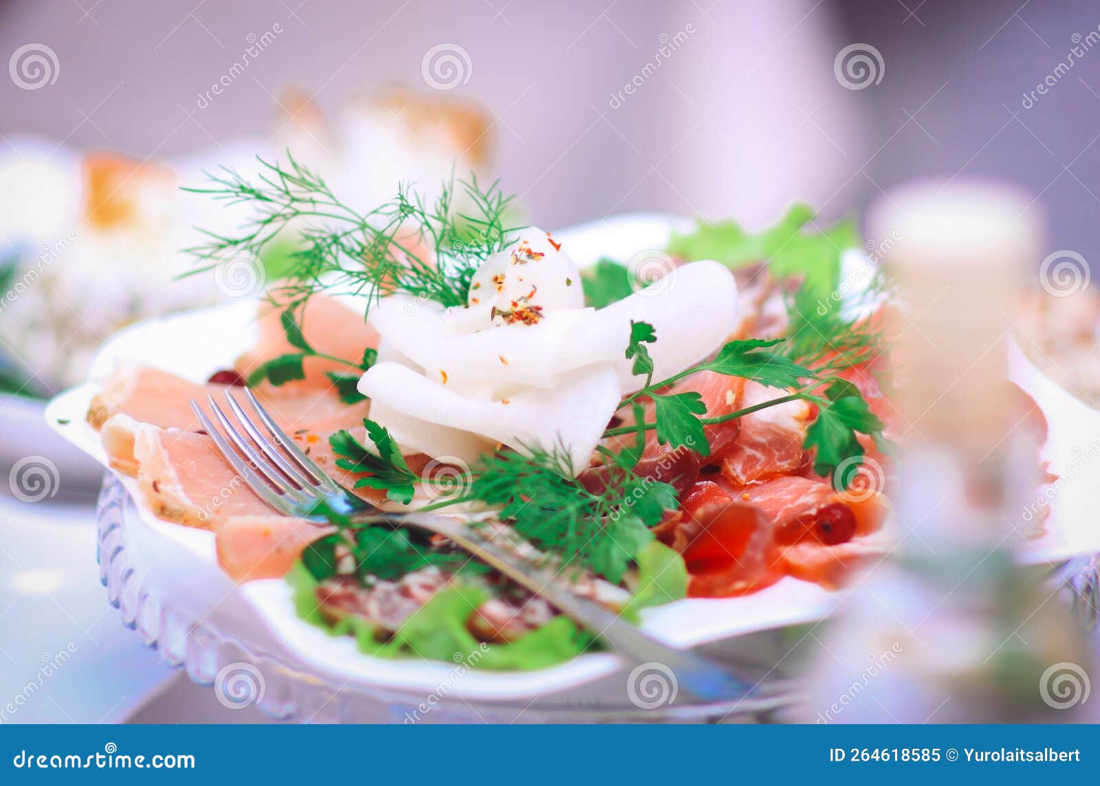 Cold Snacks on the Table in the Restaurant Stock Image - Image of meat ...