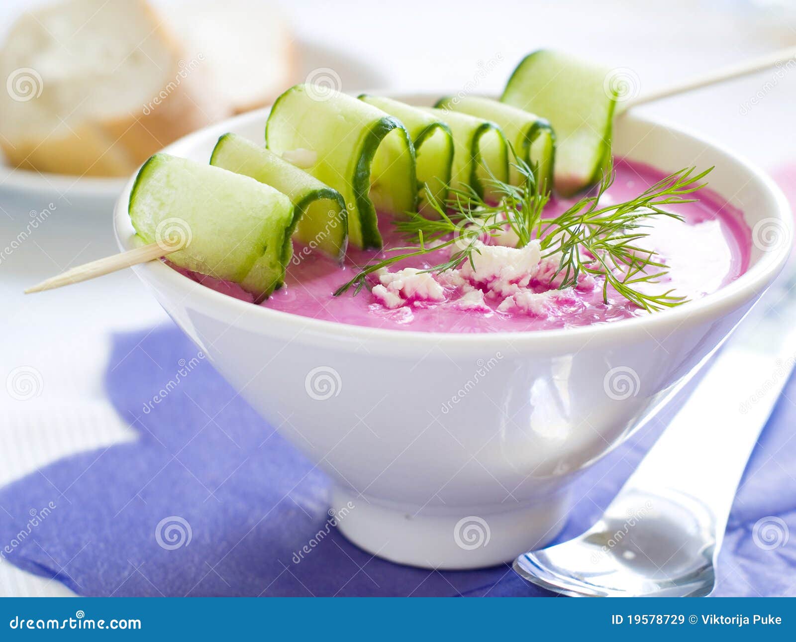 Cold soup stock image. Image of borscht, spoon, healthy - 19578729
