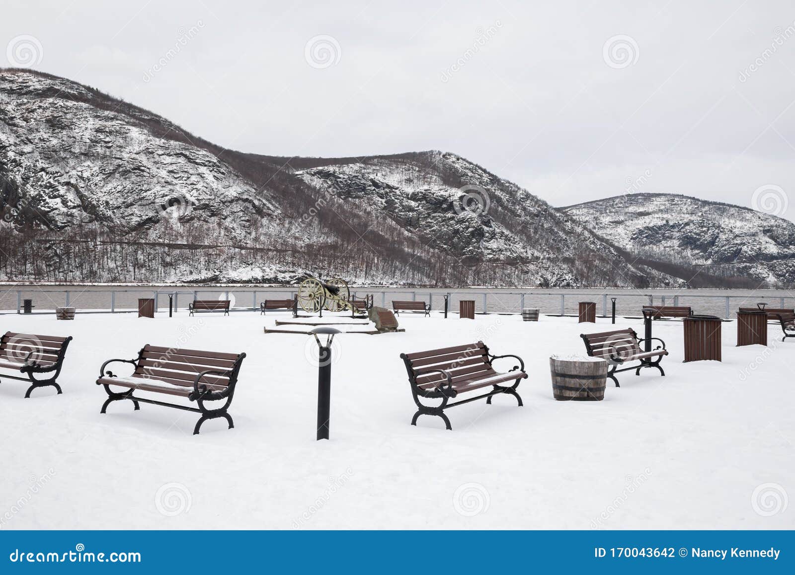 Cold Spring NY Riverfront Park Stock Photo - Image of mountains ...