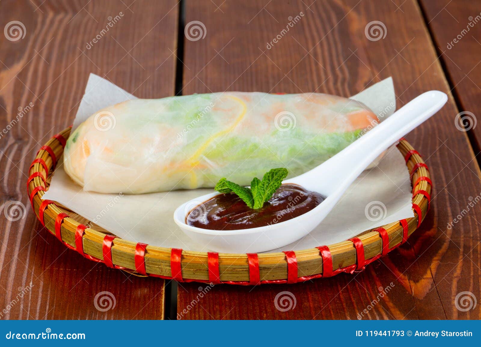 Cold spring roll stock image. Image of delicious, asia - 119441793