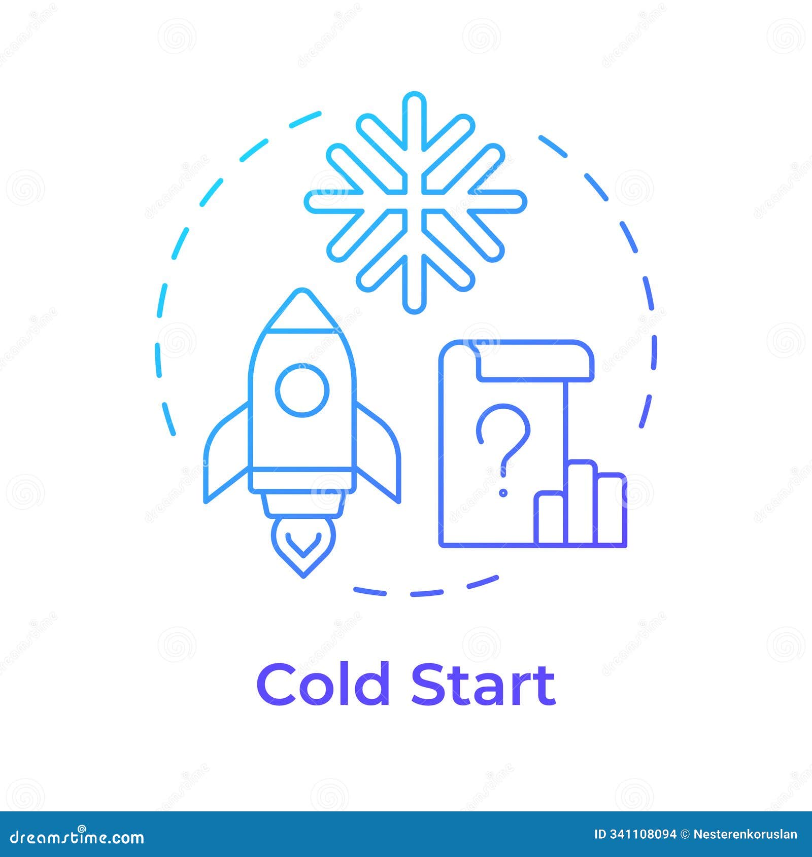 Cold Start Blue Gradient Concept Icon Stock Illustration - Illustration ...