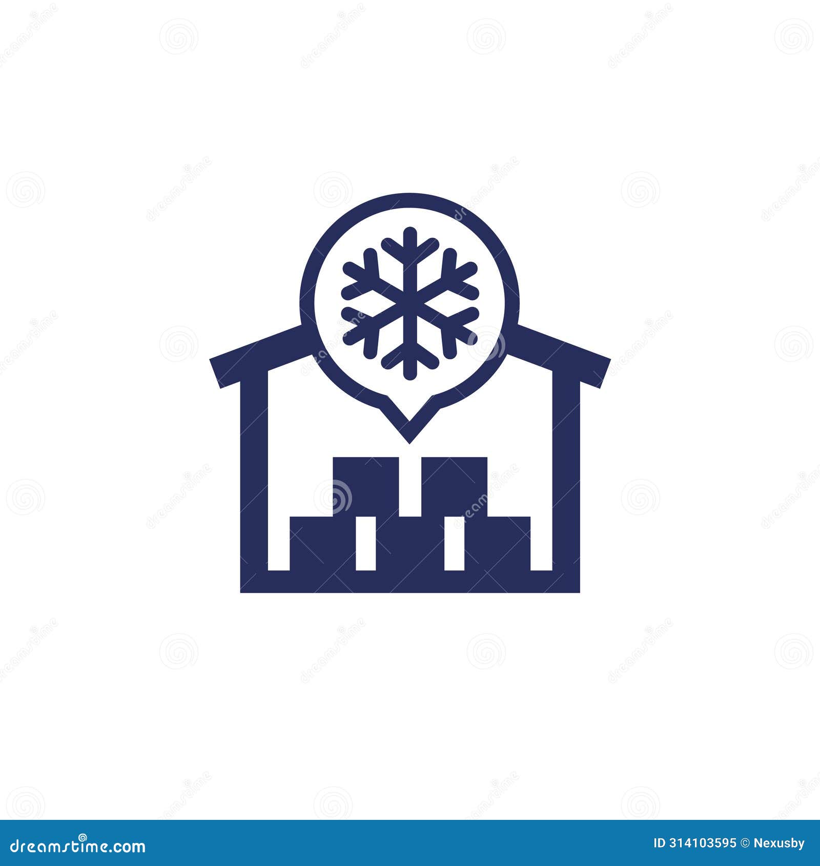 Cold Storage Icon with a Warehouse Stock Vector - Illustration of ...
