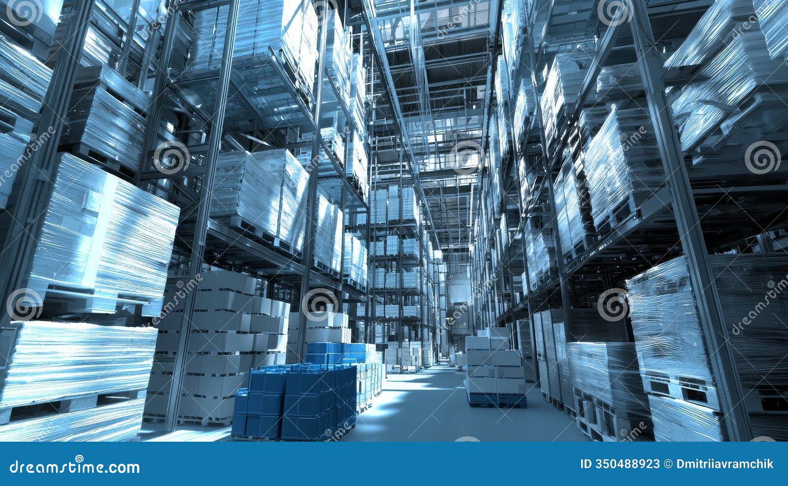 Cold Storage Cold Room and Warehouse with Shelves and Pallets ...