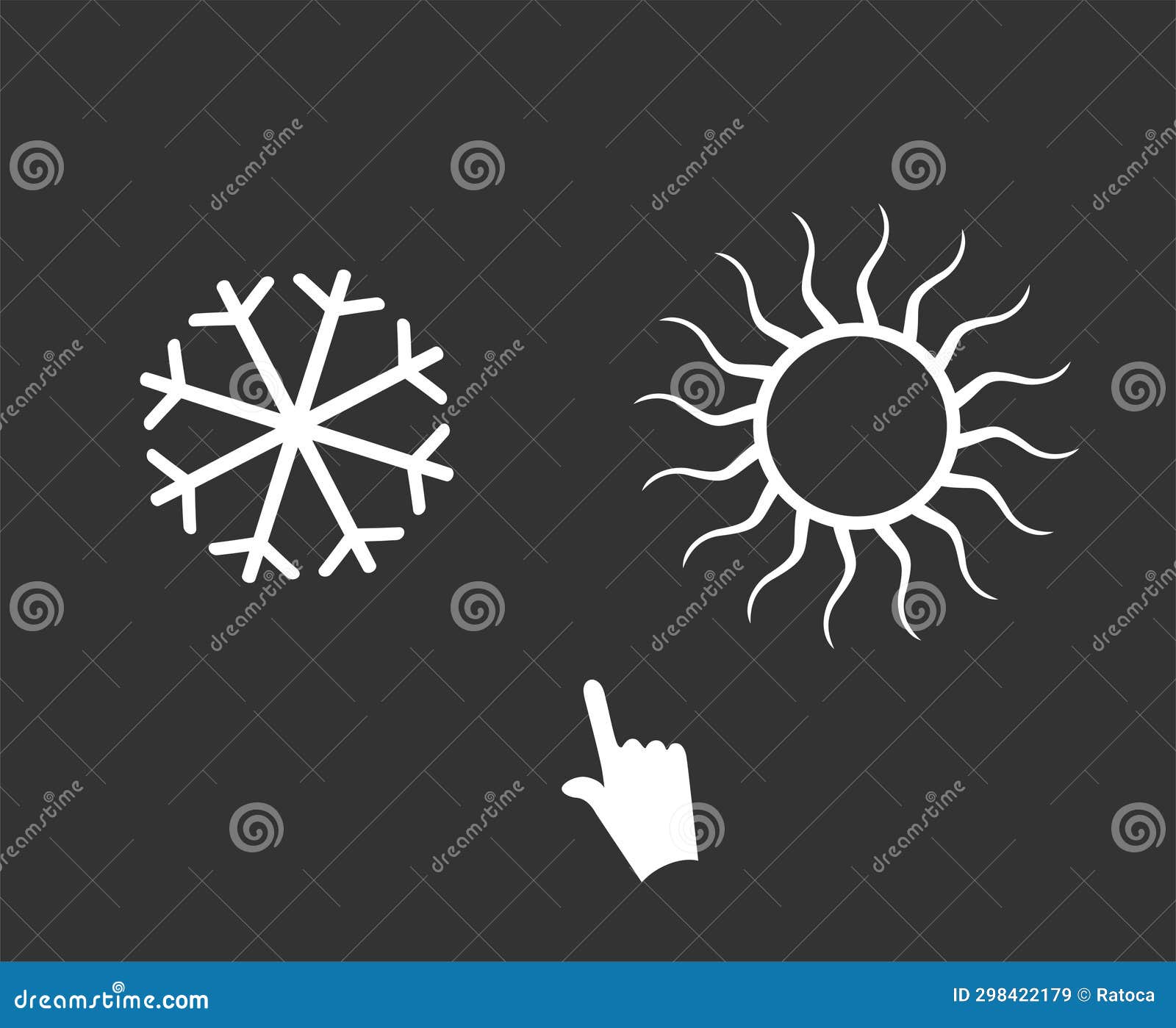 Cold and Sun Hand Icon Selection Stock Vector - Illustration of cold ...