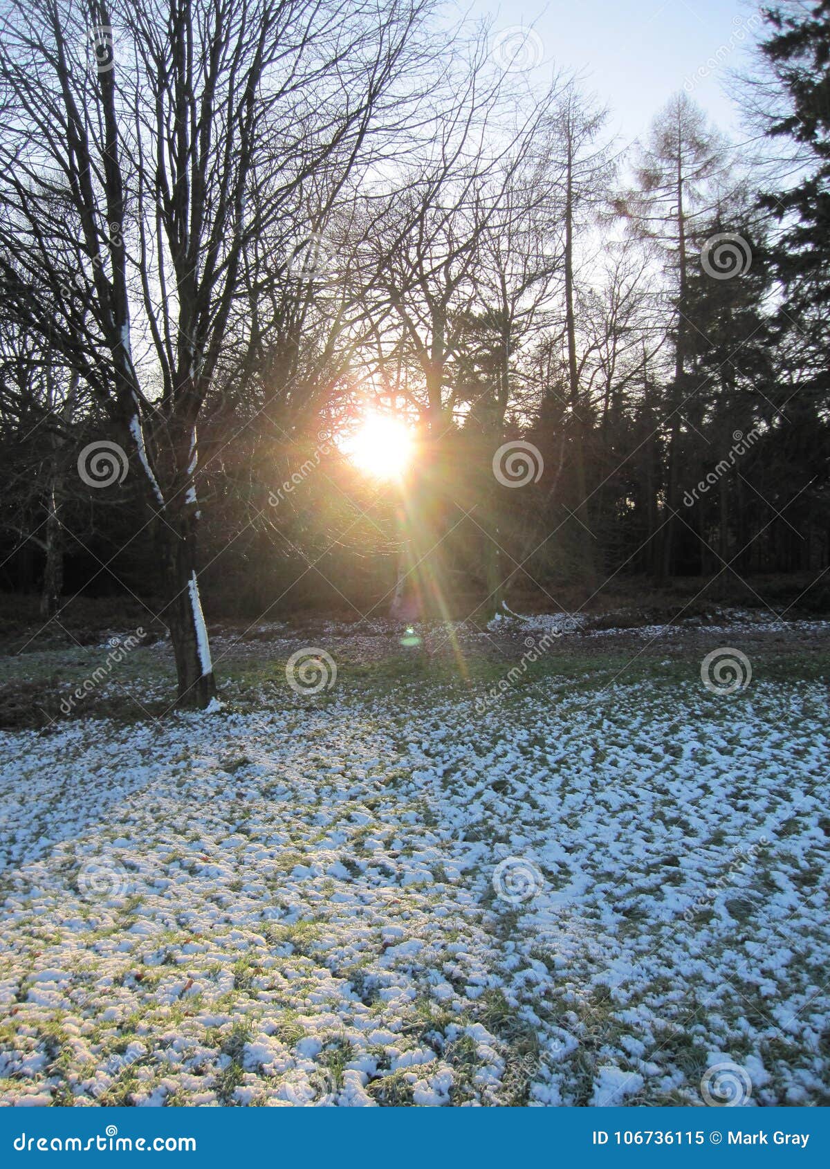Cold Sunset stock image. Image of sunrays, cold, winter - 106736115