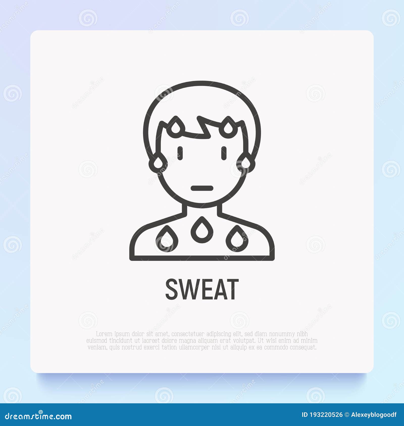 Cold Sweat Thin Line Icon. Modern Vector Illustration of Illness ...