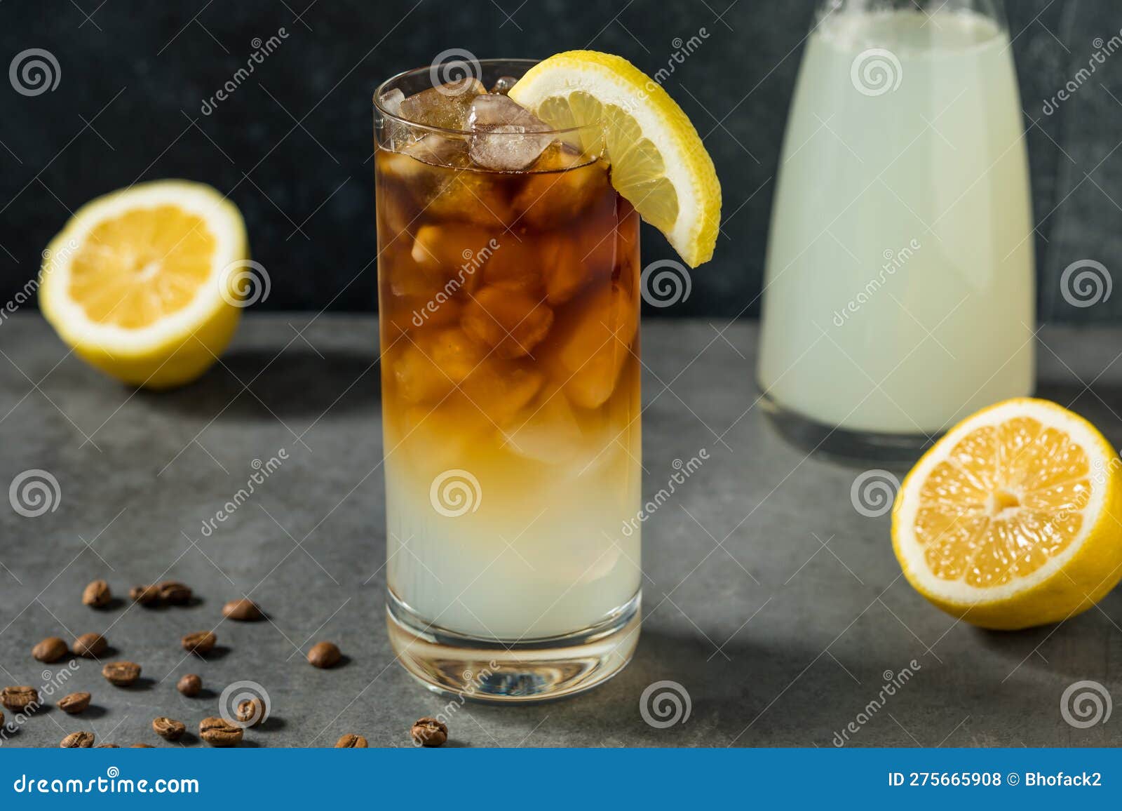 Cold Sweet Coffee and Lemonade Drink Stock Photo - Image of iced ...