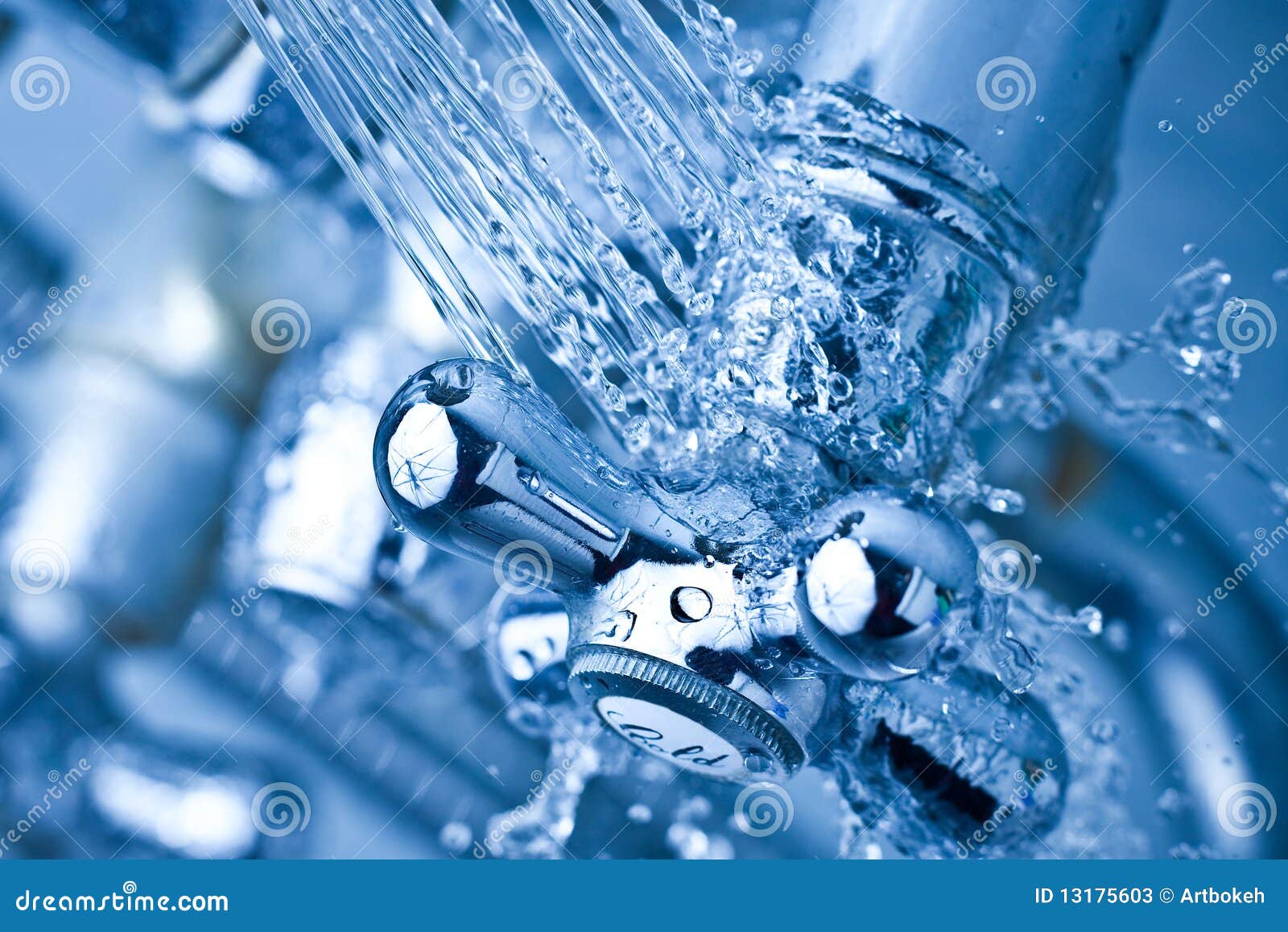 Cold tap stock image. Image of indoors, splashes, drop - 13175603