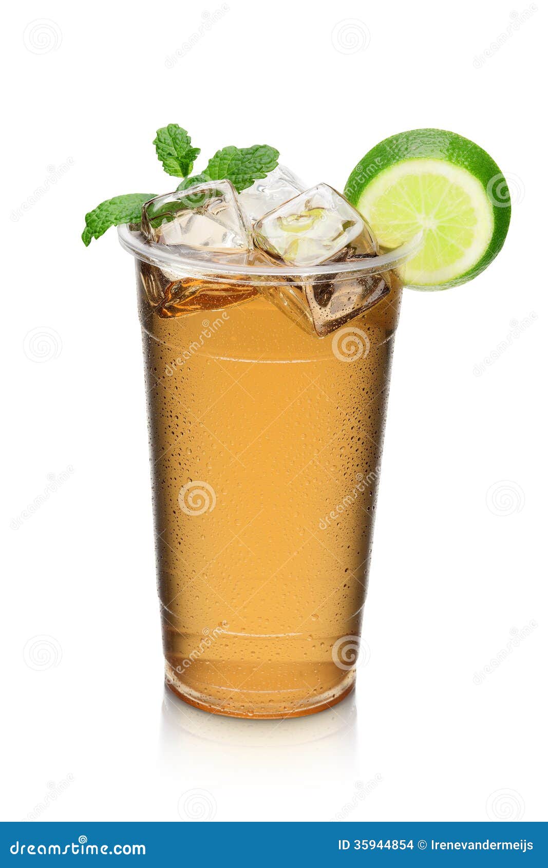 Cold Tea with Mint and Lime Stock Photo - Image of alcohol, fluid: 35944854