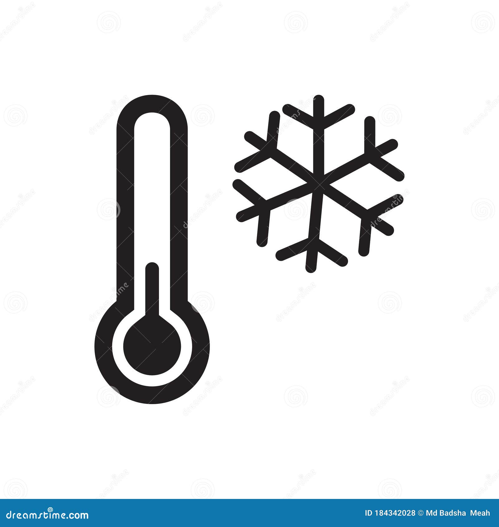 Cold temperature icon stock vector. Illustration of cold - 184342028