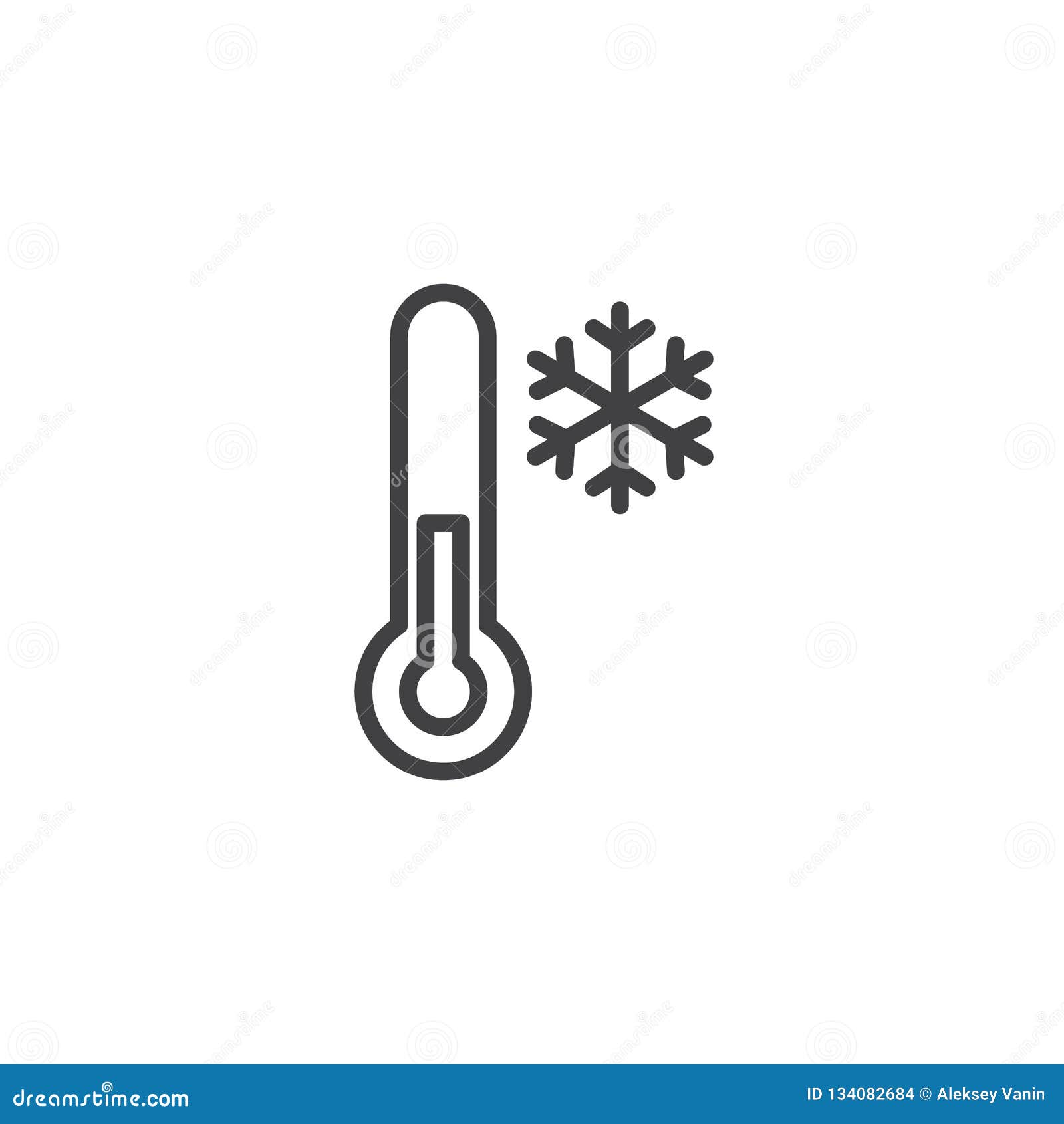 Cold Temperature Outline Icon Stock Vector - Illustration of single ...
