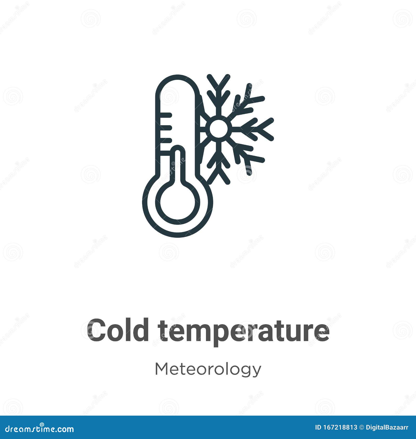 Cold Temperature Outline Vector Icon. Thin Line Black Cold Temperature ...