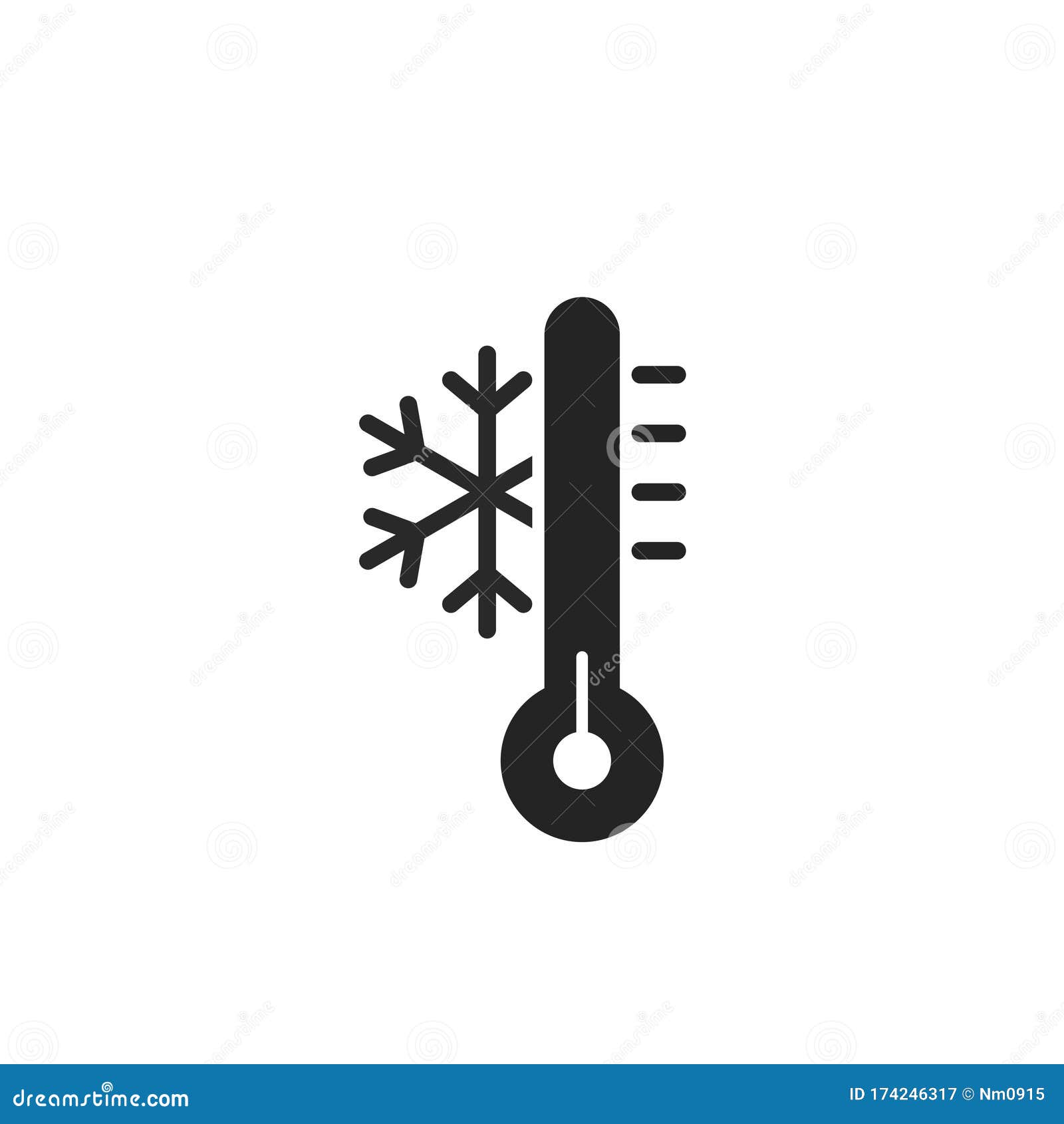 Cold Temperature Symbol in Simple Flat Design. Thermometer Icon Stock ...