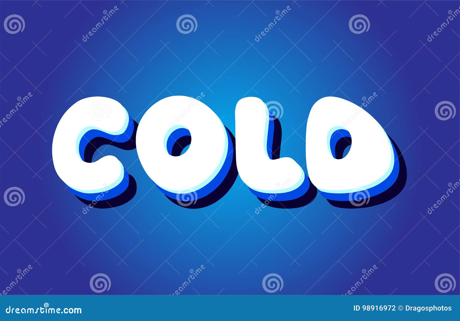 Cold Text 3d Blue White Concept Vector Design Logo Icon Stock Vector ...