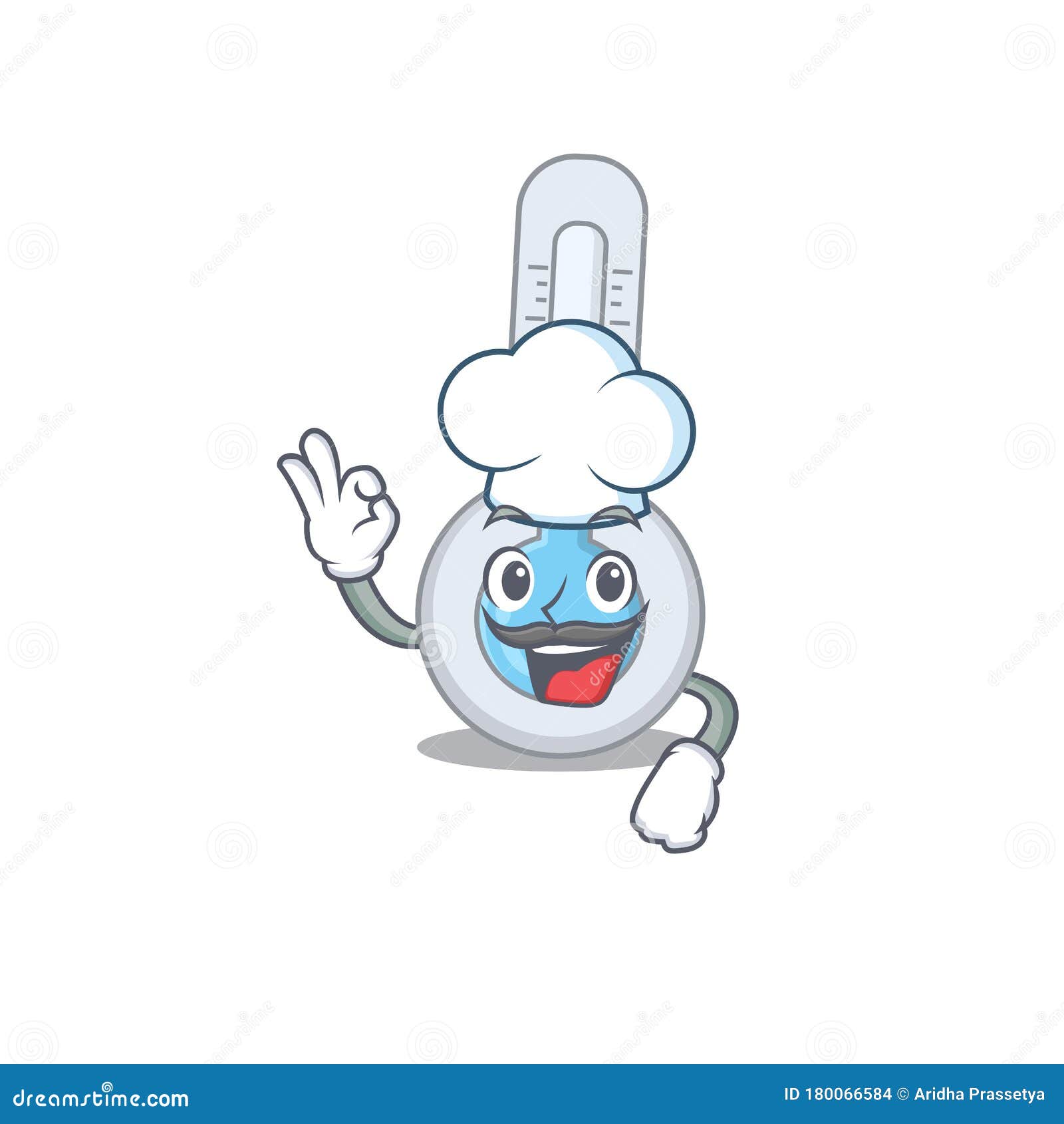 Cold Thermometer Chef Cartoon Design Style Wearing White Hat Stock ...