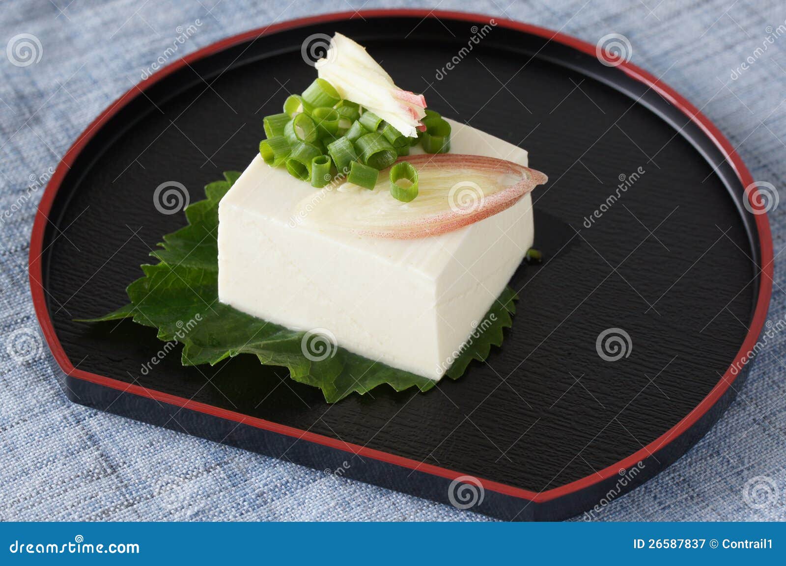Cold Tofu ; Called Hiyayakko Stock Image - Image of vegetarian, topping ...