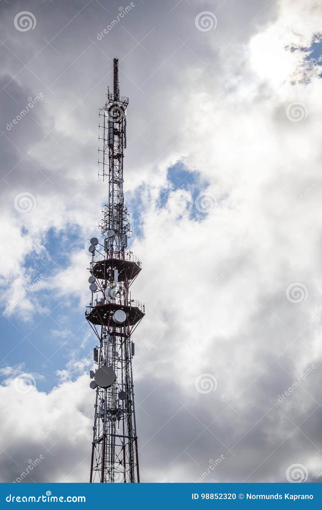 Cold tower stock photo. Image of cloud, tower, blue, power - 98852320