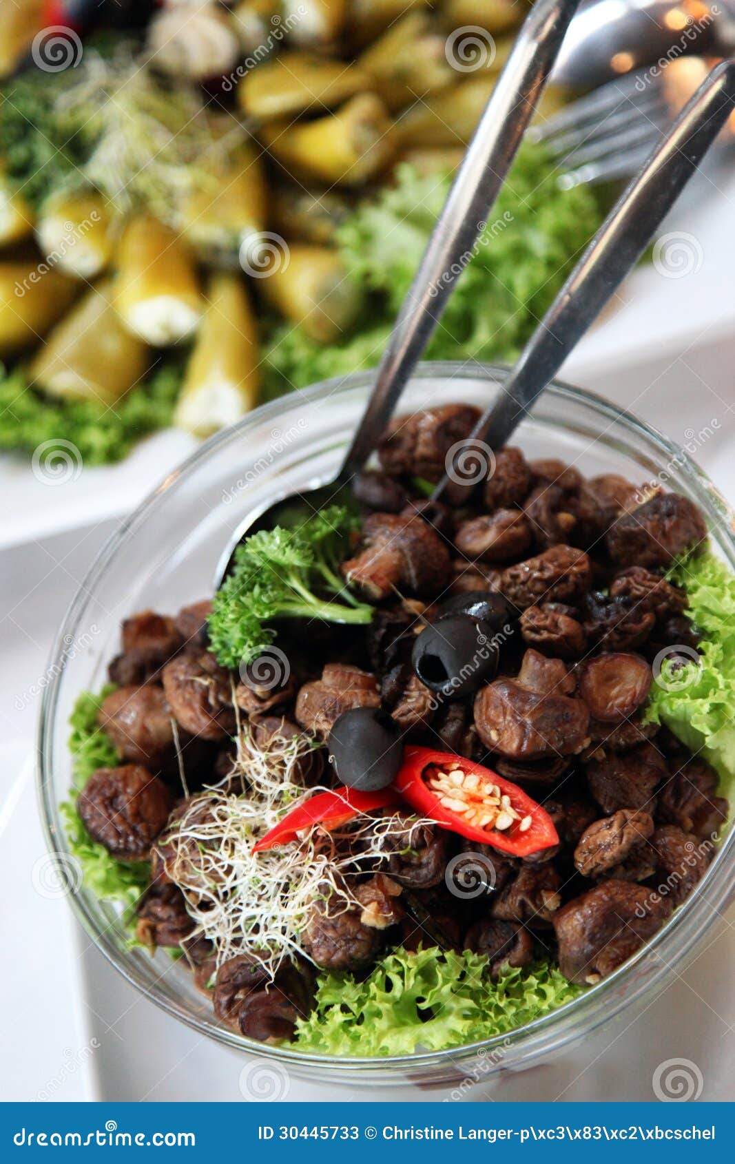 Cold Vegetable Dishes on a Buffet Table Stock Image - Image of pepper ...