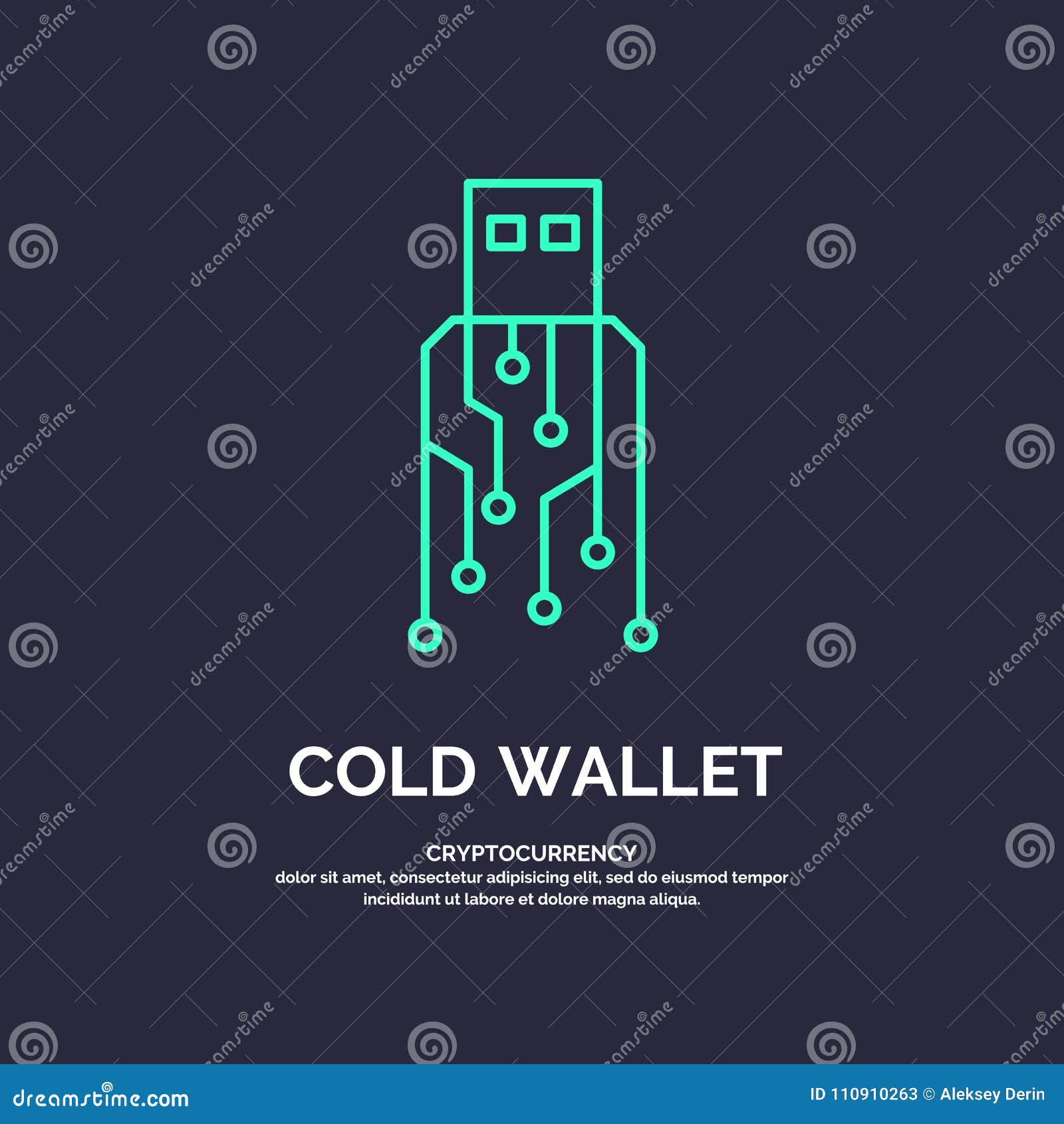 Cold Wallet for Cryptocurrency. Global Digital Technologies Stock ...