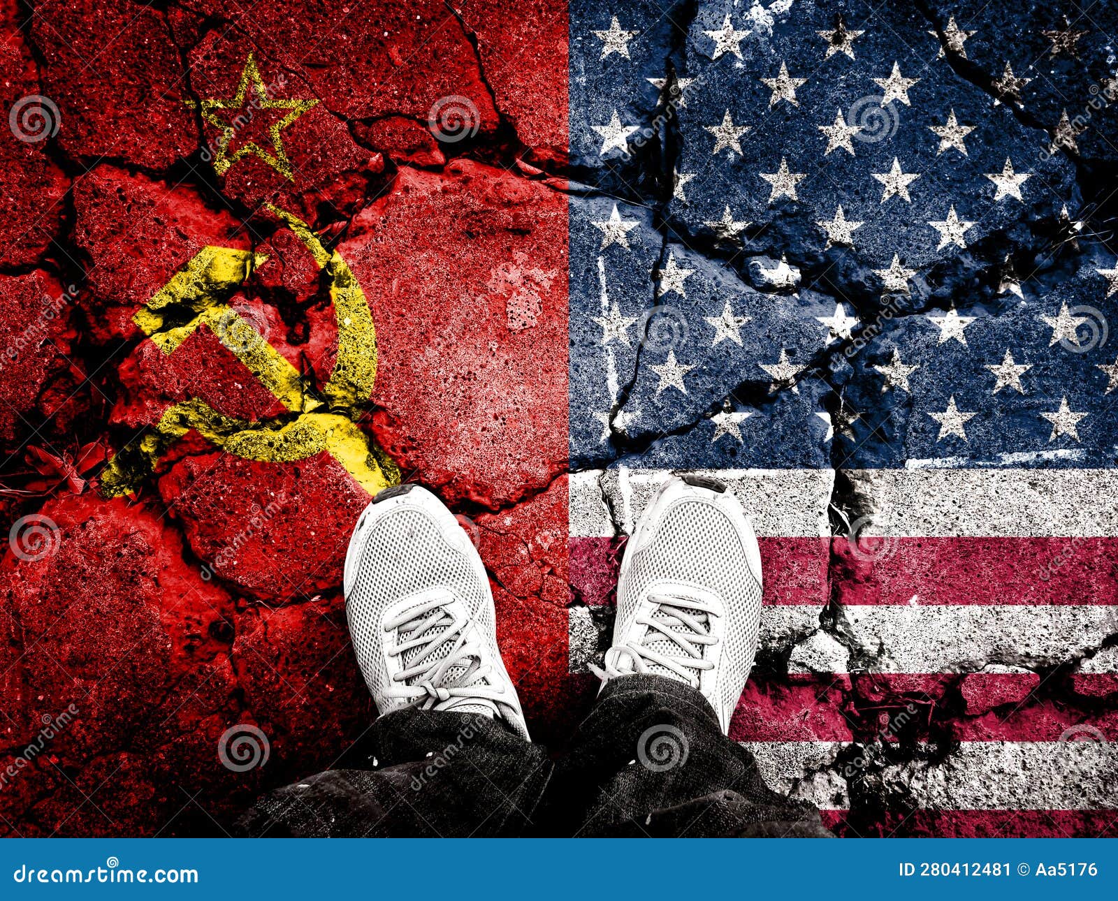 The Cold War. Flag of the Soviet Union (1922-1991) Stock Image - Image ...