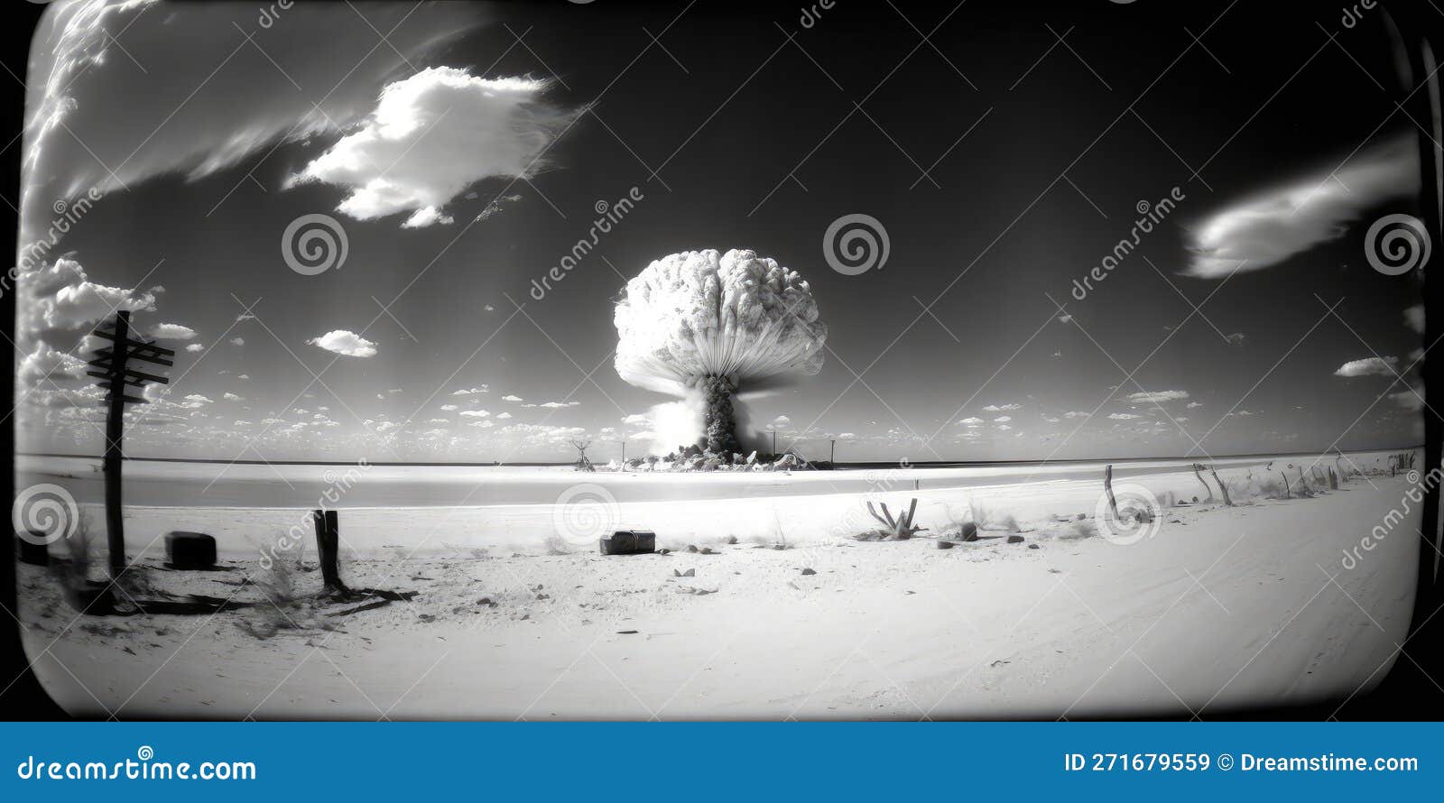 Cold War Nuclear Explosion, through a Pinhole Camera Stock Illustration ...