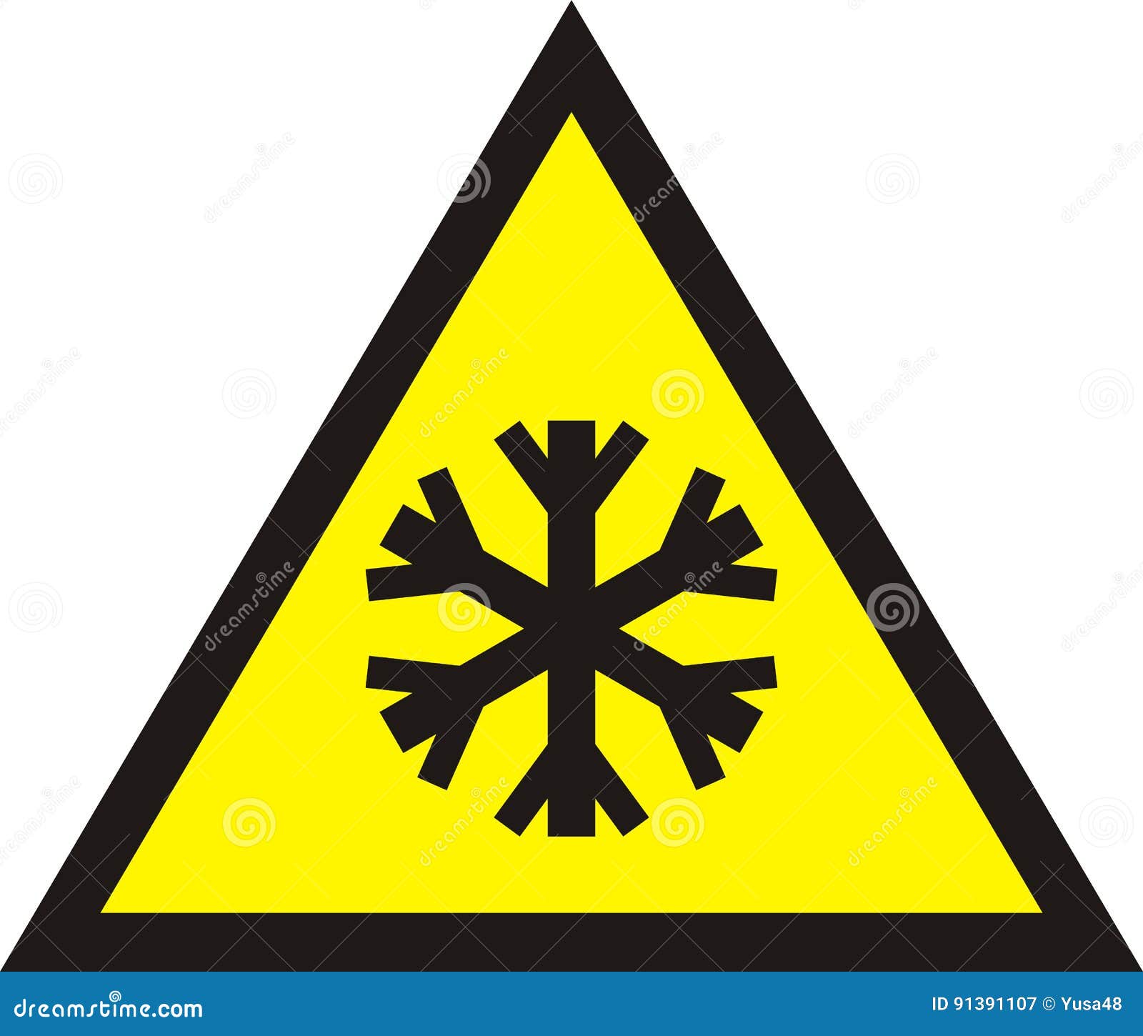 Cold warning sign, stock illustration. Illustration of pictogram - 91391107