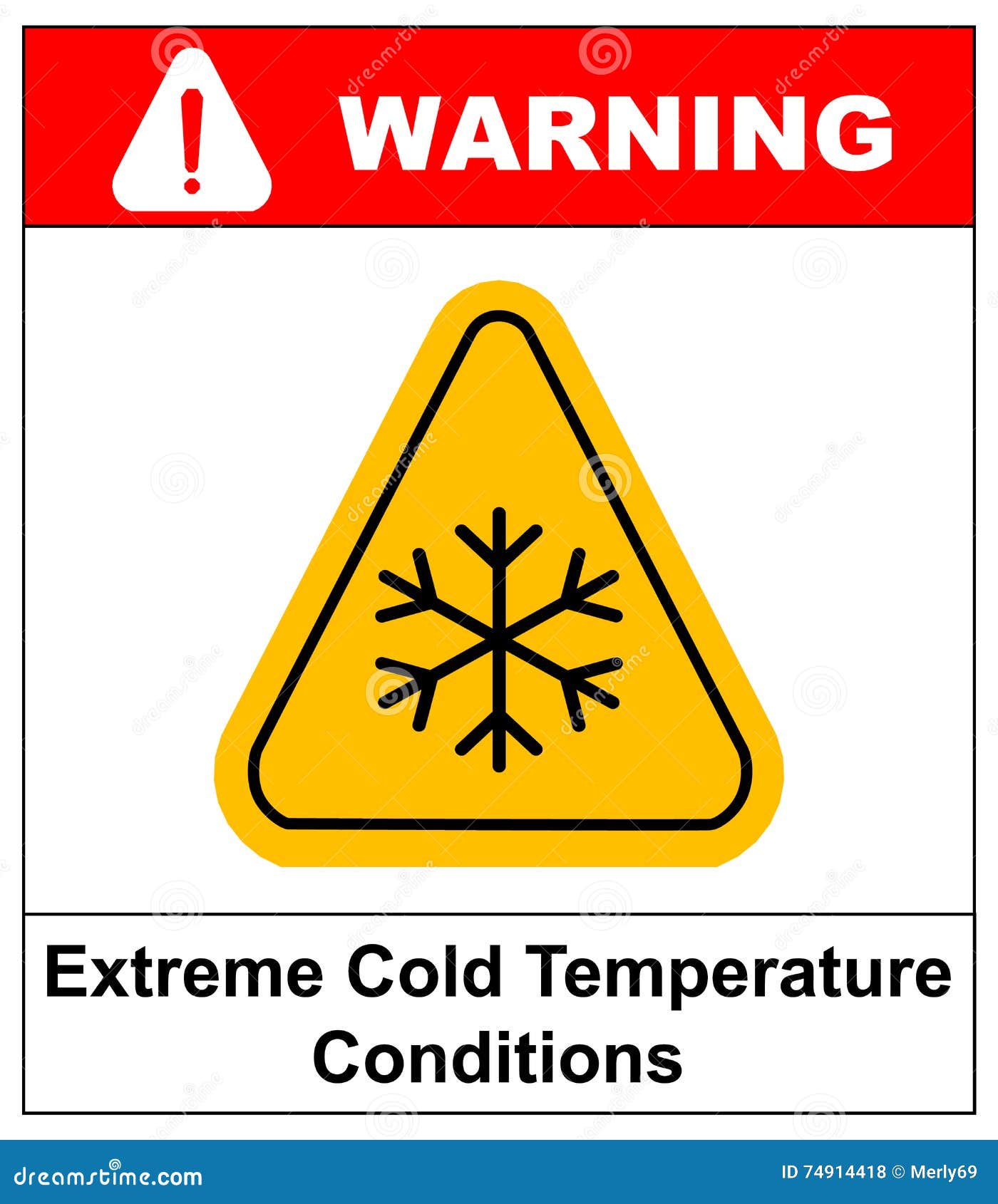 Cold Warning Sign , Snow Warning - Triangular Sign , Vector ...